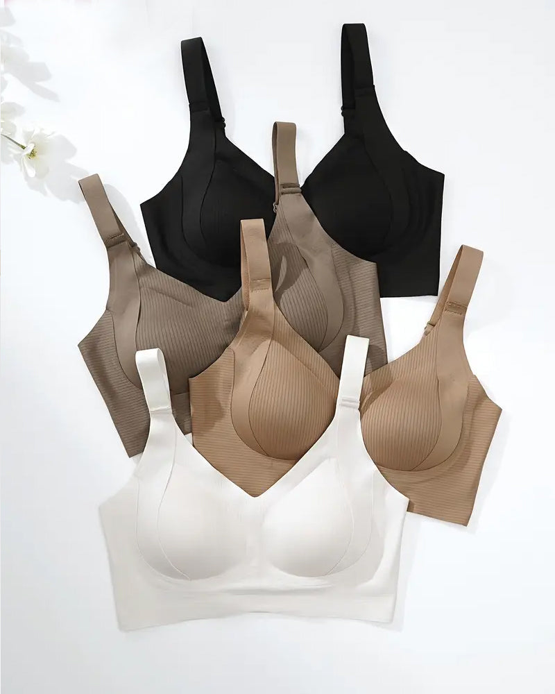 Women's Solid Color Four Rows Adjustable Wireless Bra – Frye Bra