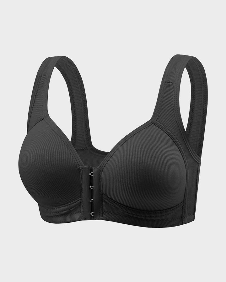 Easy-On Front Closure Wireless Support Bra – Frye Bra