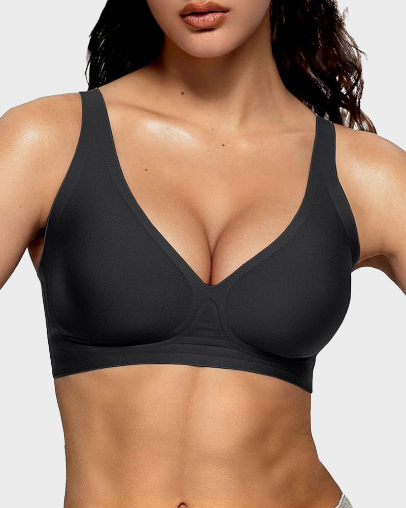 Seamless Deep V Push-Up Wireless Bra – Frye Bra
