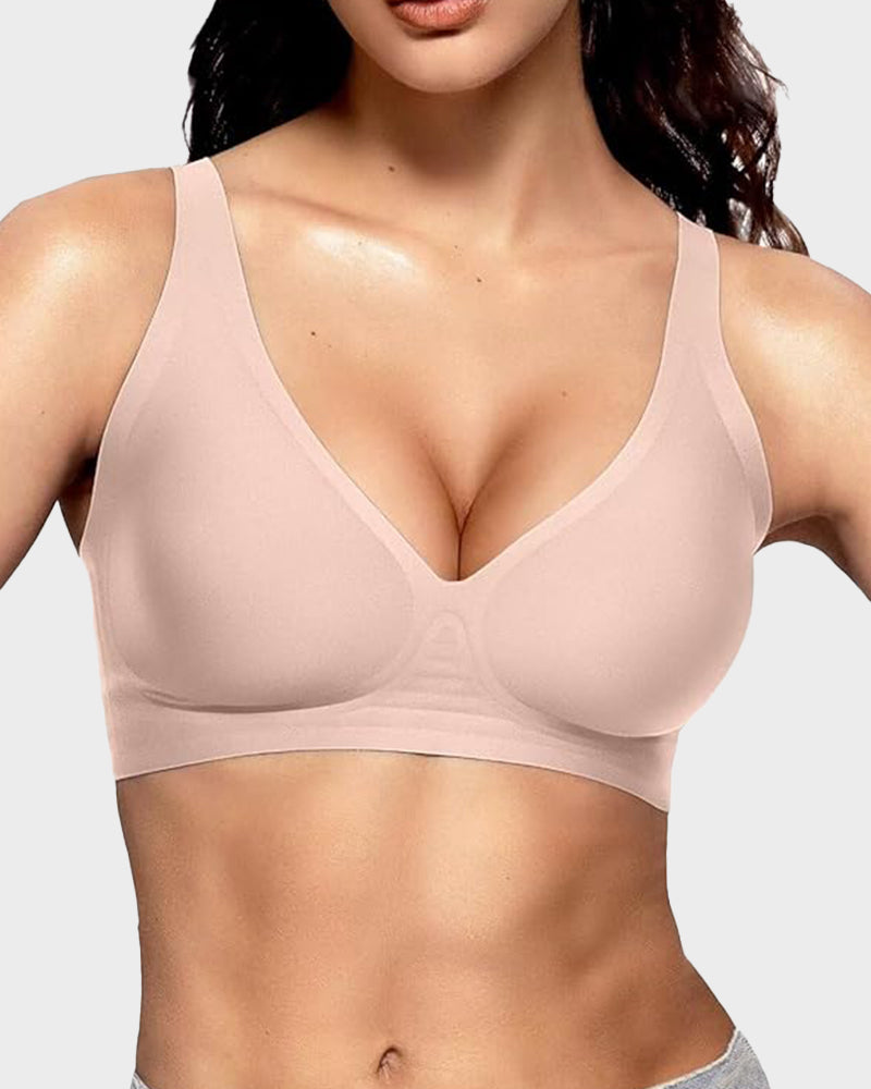 Seamless Deep V Push-Up Wireless Bra – Frye Bra