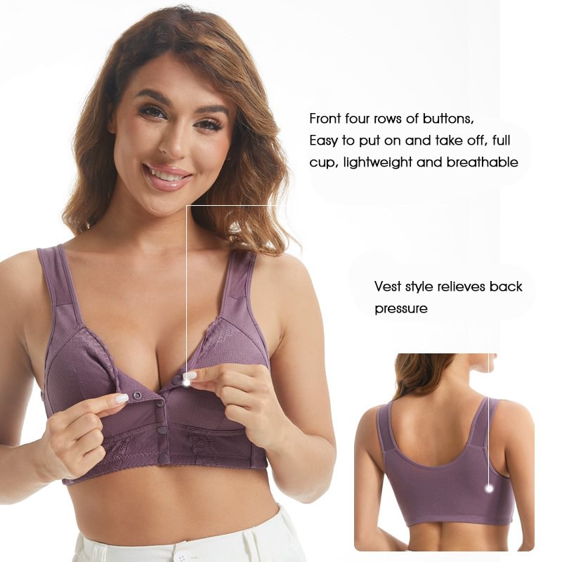 Moona Bra Front Closure Breathable Bras For Seniors – Frye Bra